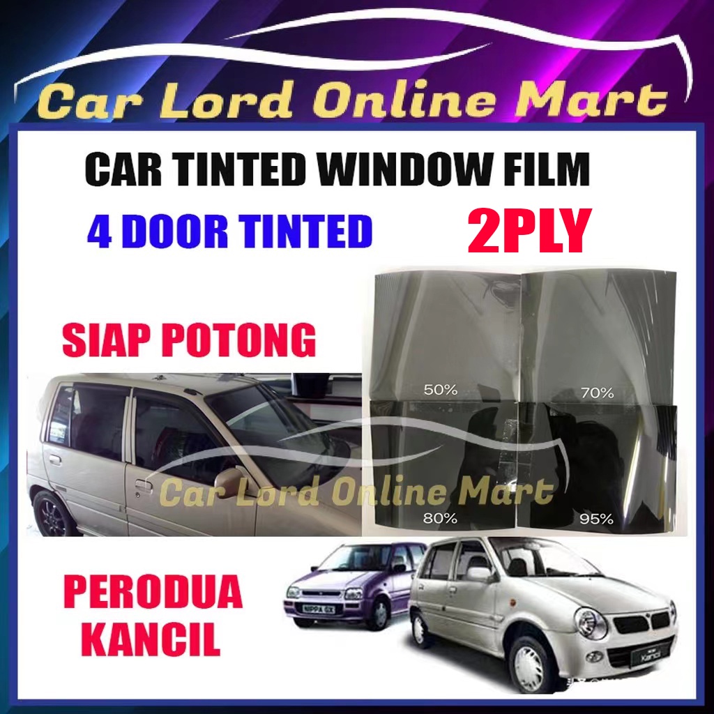 Perodua Kancil 4 Door Tinted 2PLY UV 99% Hitam(Gelap 30% 50% 65% 80% 95 ...