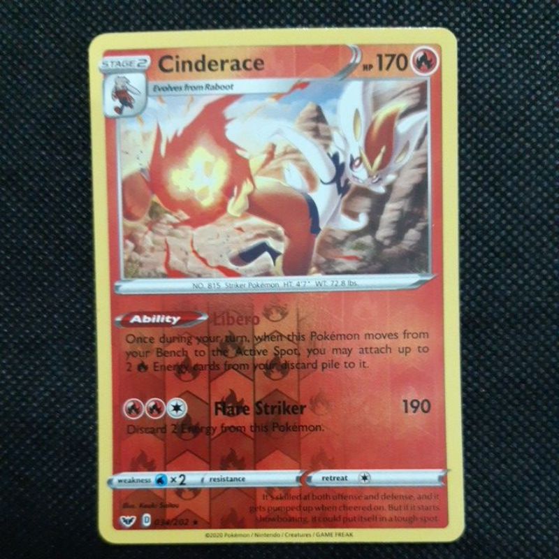 Pokemon Card TCG: Starter: Scorbunny/ Raboot/ Cinderace Reverse Holo ...