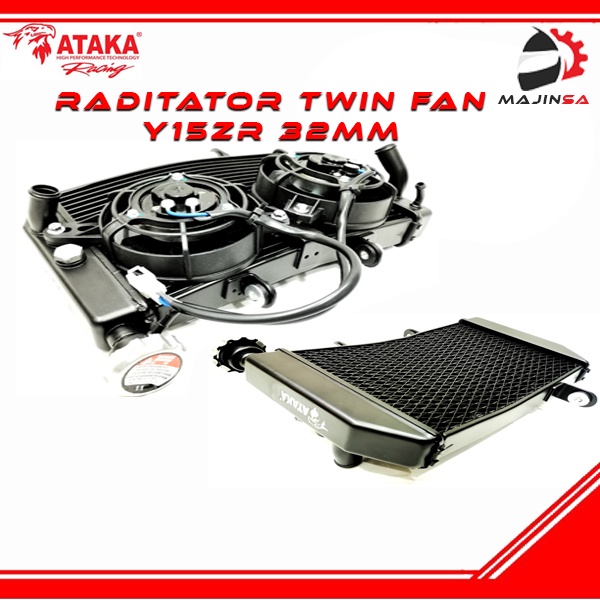 ATAKA RACING Y15 V1 V2 RADIATOR TWIN FAN 32MM YAMAHA Y15 Y15ZR 2 FAN ...