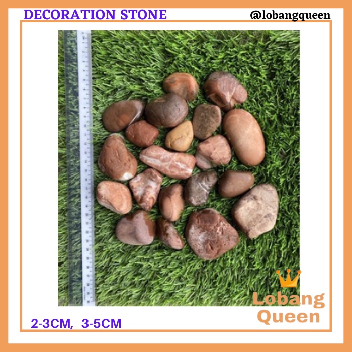 1KG Red Marble River Pebble Gardening Landscape Decor Massage Stone ...