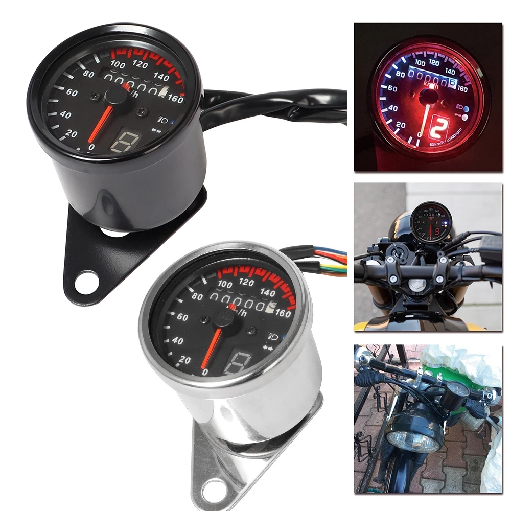 Ready Stock Motorcycle KMH Gauge Odometer Speedometer Speedo Meter LED ...