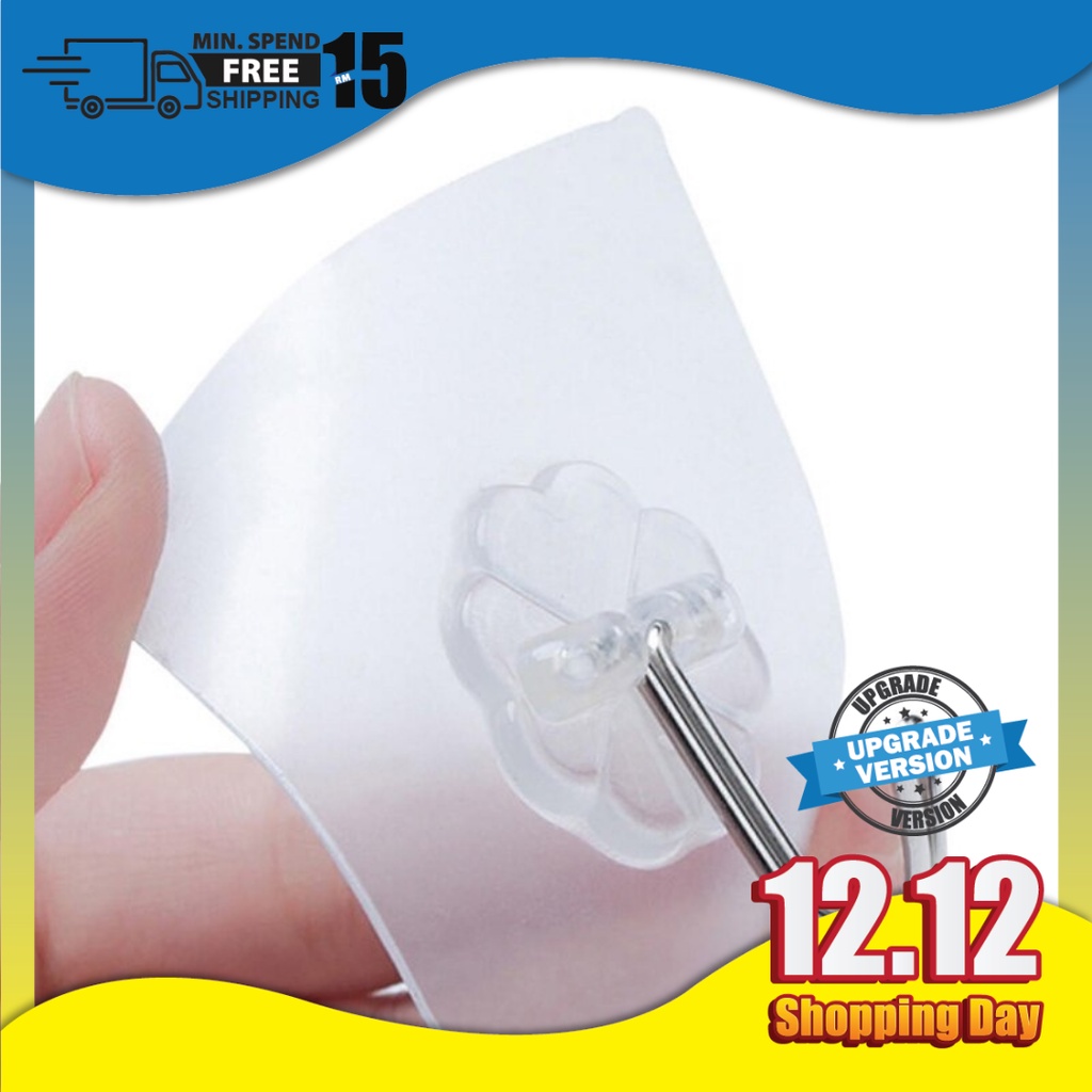 (1 pcs) Magic Hook Reusable Transparent Wall Kitchen Without Nails ...