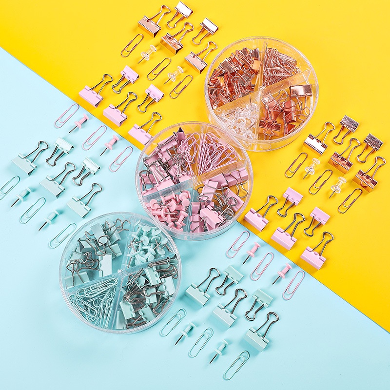 4 in 1 Paper Clip Pin Box Office Use Clips Pins Organize Tools Paper ...