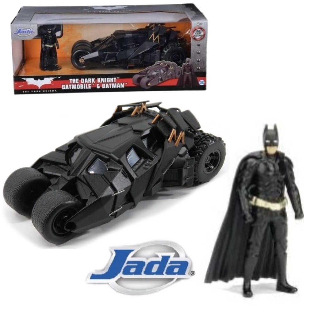 Jada 1:24 Batman The Dark Knight Batmobile & Batman Figure Diecast Car ...