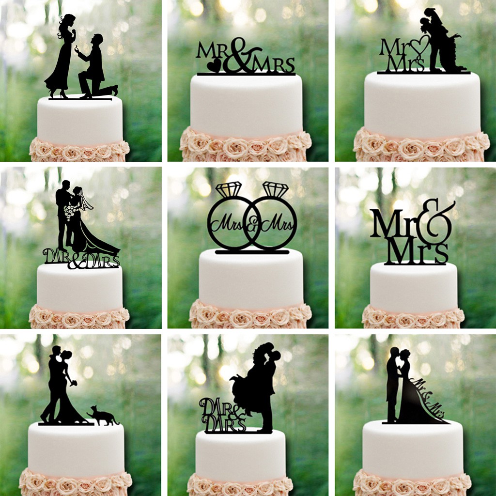 Black Gold Love Proposal Engagement Anniversary Wedding Acrylic Cake ...