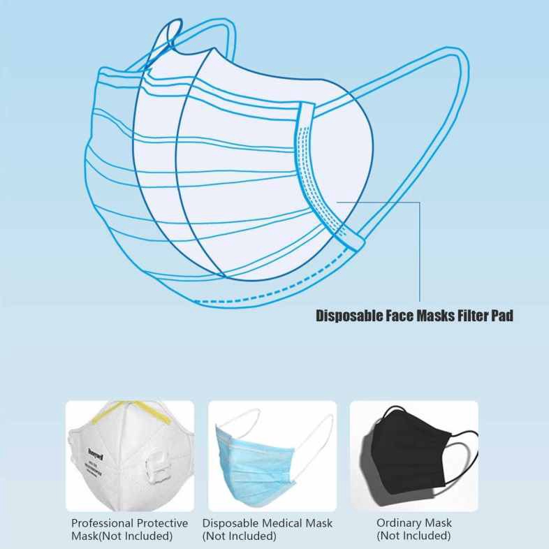 50Pcs Disposable Inner Face Masks Filter Pad 3 Layers Breathable Filter ...