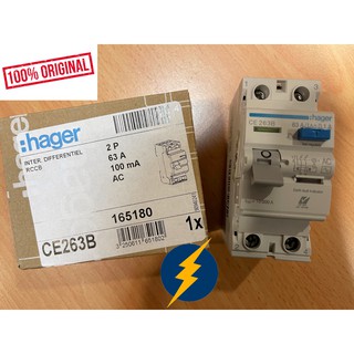 HAGER CE263B 63AMP 2 POLE 100mA RCCB ELCB | Shopee Malaysia