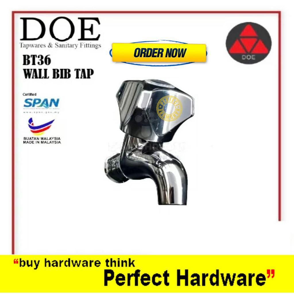 DOE BT36 RP Basic Series Wall Bib Tap Wall Tap Bathroom Tap | Shopee ...