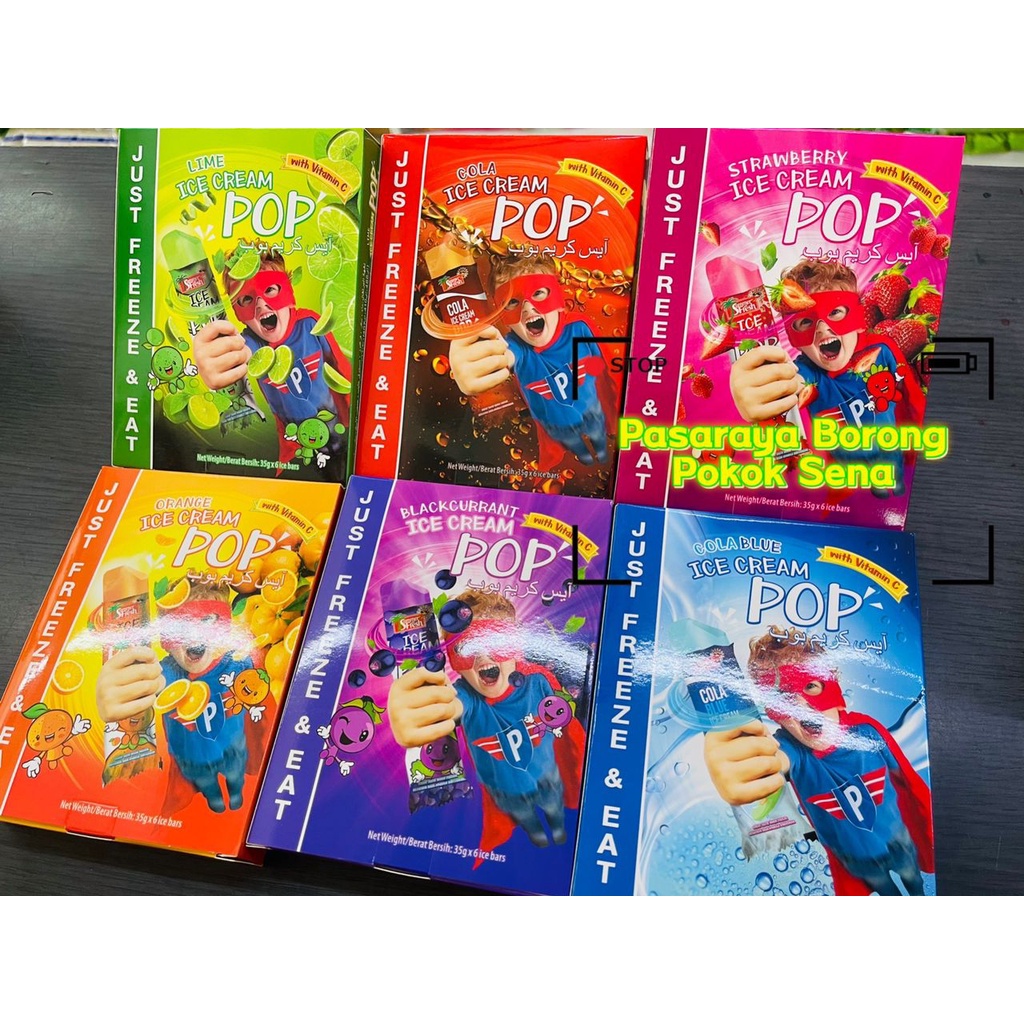 Summer Fresh Ice Cream Pop 6pcs (B’currant, Lime, Orange , Strawberry ...