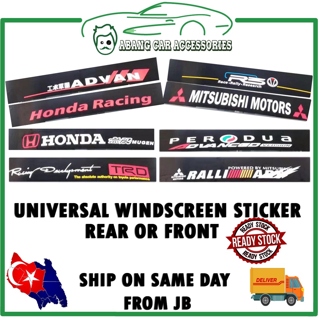 Windscreen Car Sticker Front and Rear / Perodua/ Honda/ Mitsubishi ...