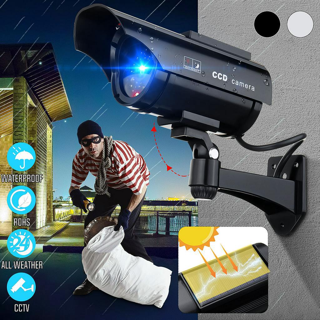 Solar Powered Camera CCTV Realistic Dummy Fake Imitation Rotation ...