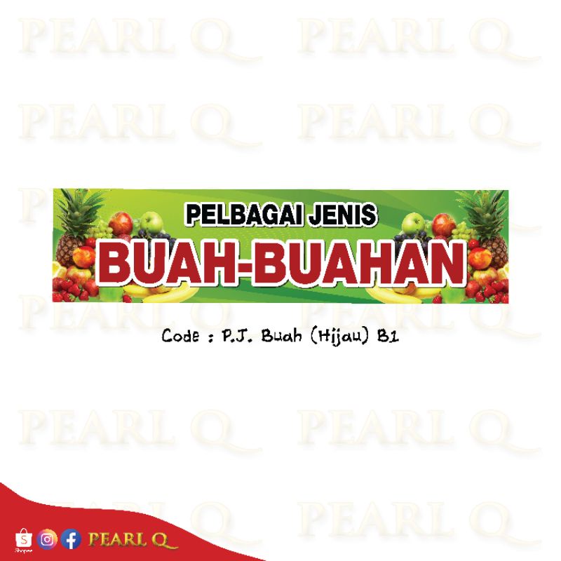 Banner Kedai Buah Buahan Bunting Gerai Air Buah Pelbagai Jenis Buah ...