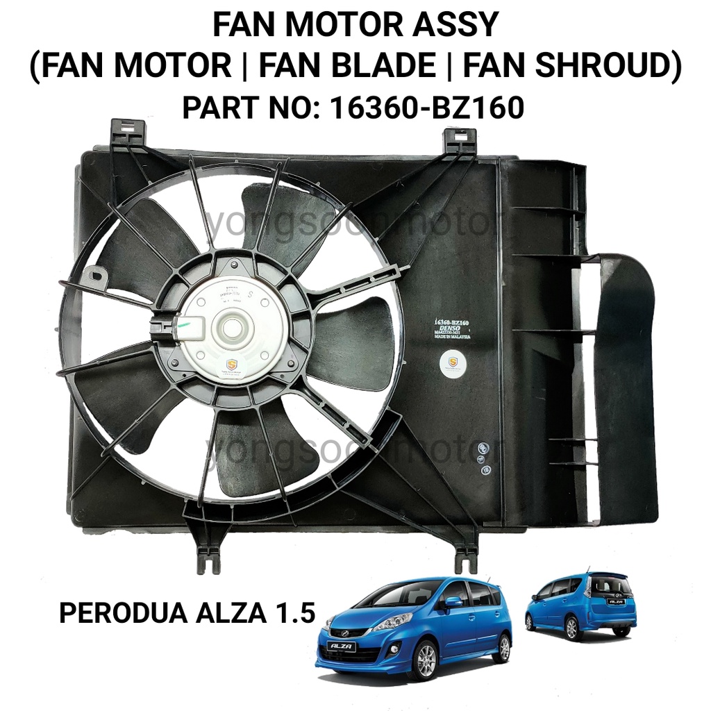 ORIGINAL PERODUA FAN MOTOR ASSY 16360-BZ160 PERODUA ALZA 1.5 | Shopee ...