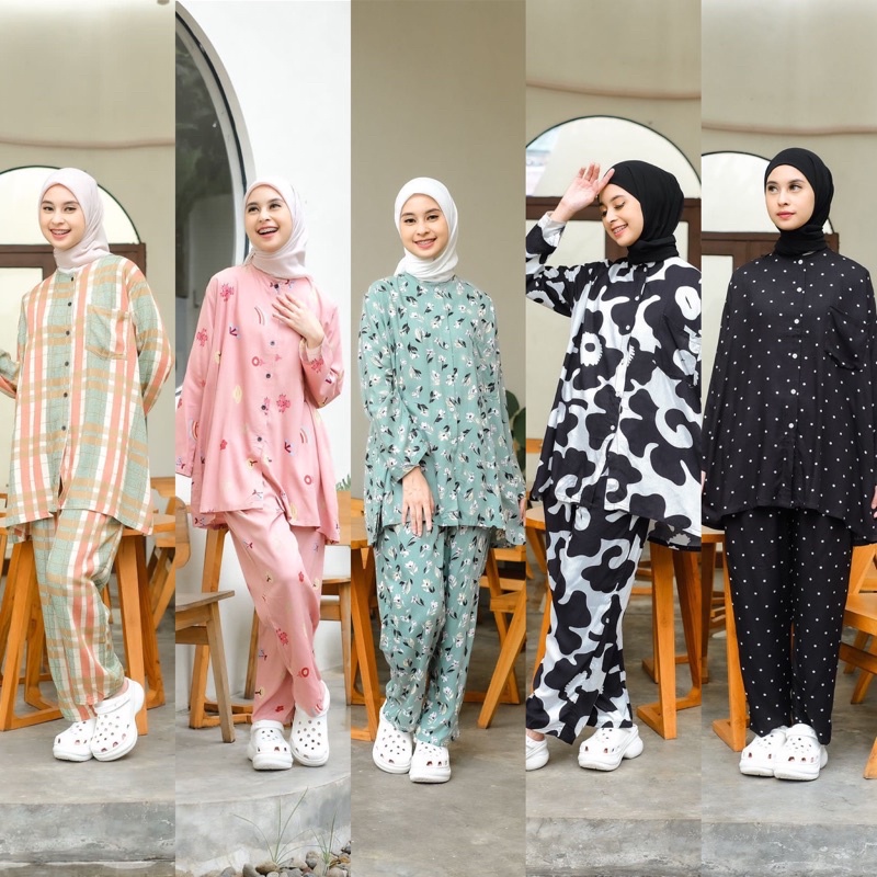 Bajurumaku Modern Home Pajamas/Pyjamas/Baju Tidur/Baju Rumah/Negligee ...