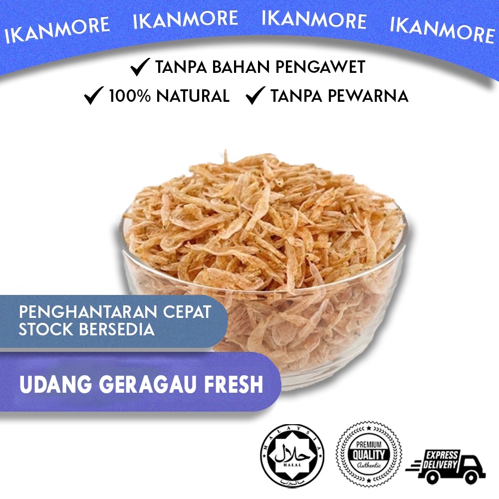 UDANG GERAGAU FRESH Udang Geragu Kering Udang Kering Halus 100g,500g ...