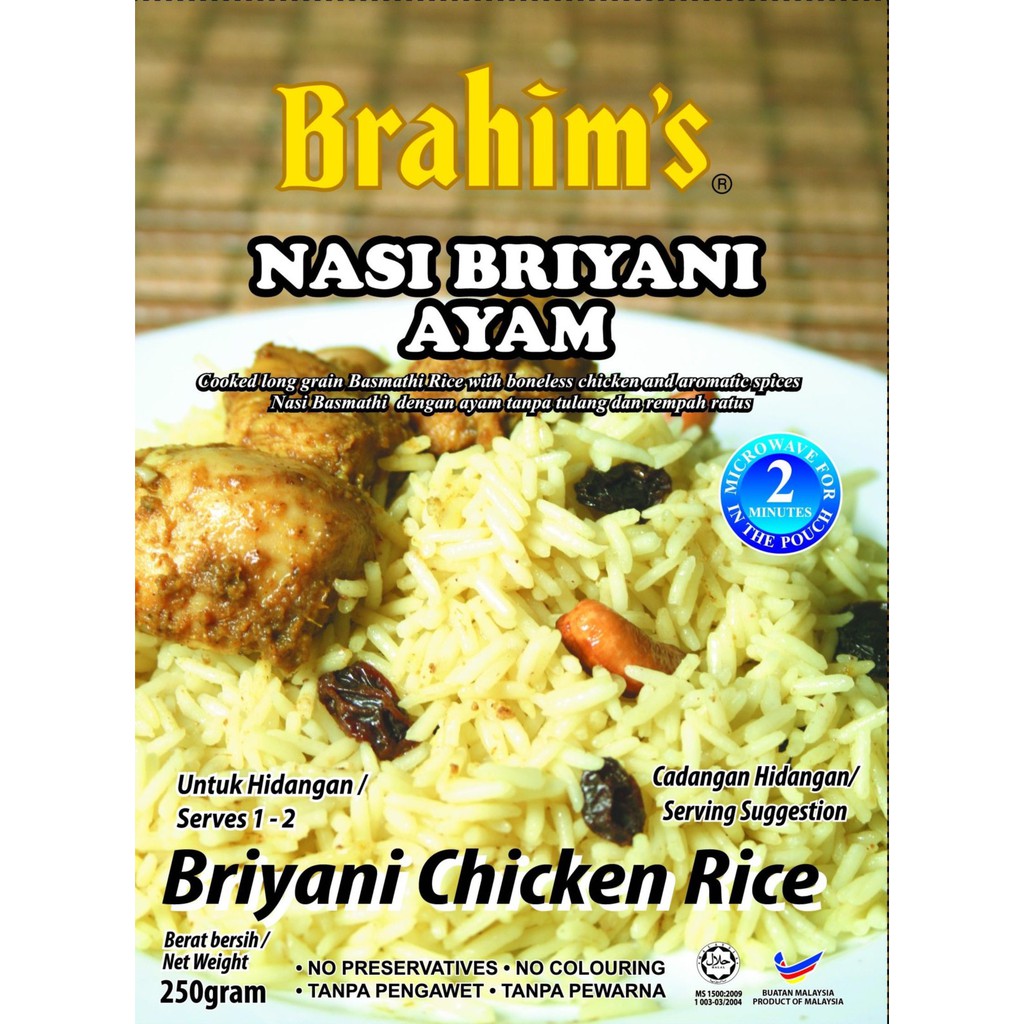 Brahim's Briyani Chicken Ready-to-Eat Rice Nasi Briyani Ayam Brahim ...