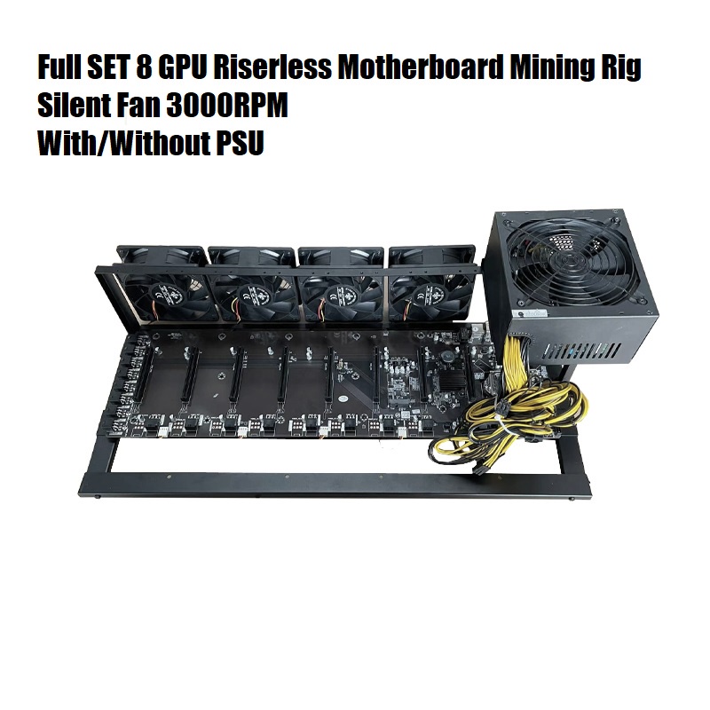 8 GPU Riserless Mining Rig B85 Motherboard Mining Board ETH BTC RVN TON Silent Fan | Shopee Malaysia