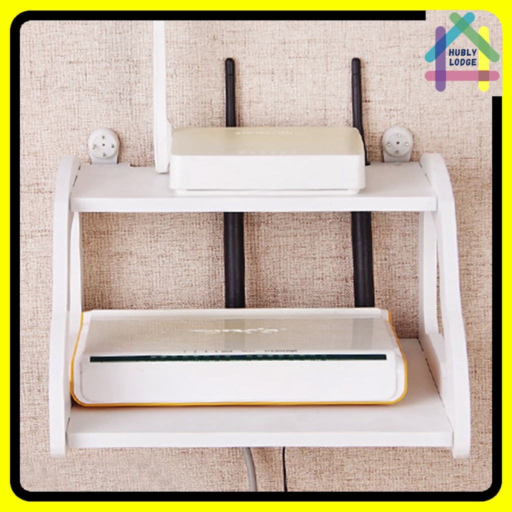 WALL HANGING MODEM ROUTER TV BOX DEVICE RACK WALL SHELF DECO RACK BOARD ...