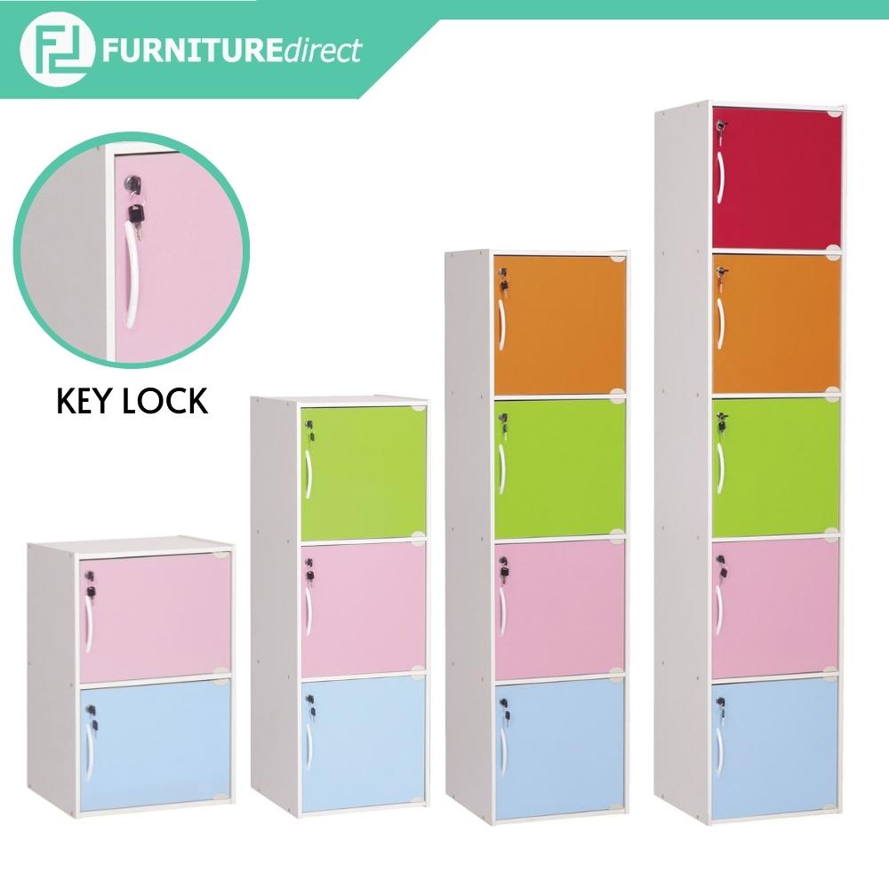 Furniture Direct CODEY single row storage cubes with key lock locker ...