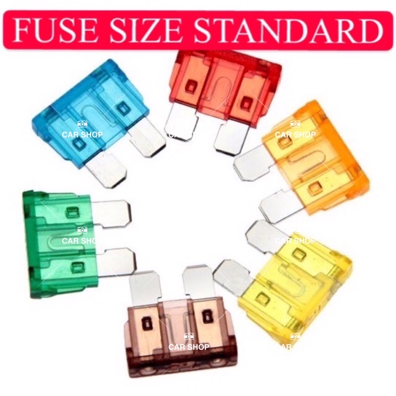 HIGH QUALITY Car Fuse 10A 15A 20A 30A Size STANDARD Fius Kereta/Motor/Lori (1PCS) | Shopee Malaysia