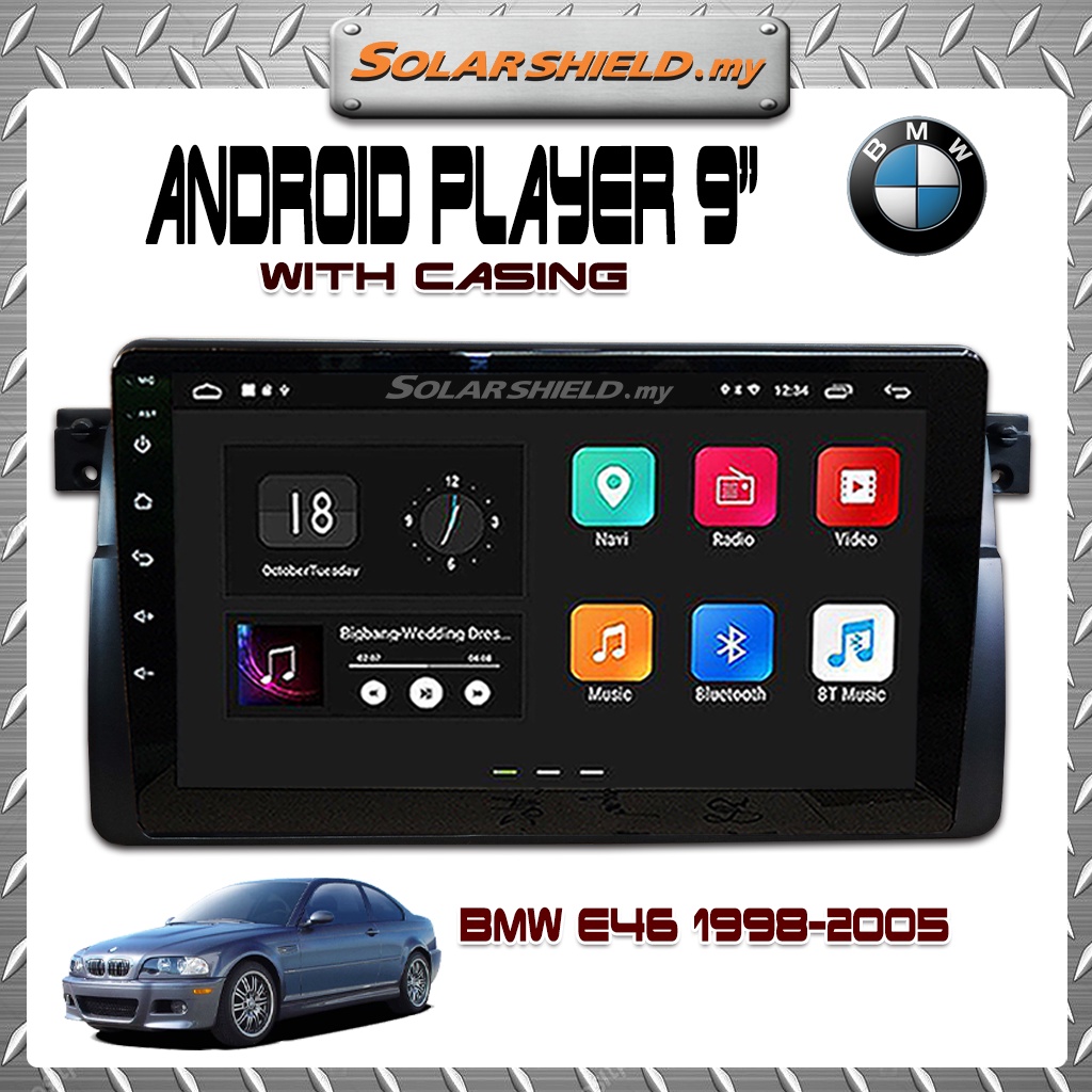Bmw E46 9'' Android Player GPS Waze + Casing (Set) Plug & Play Socket ...