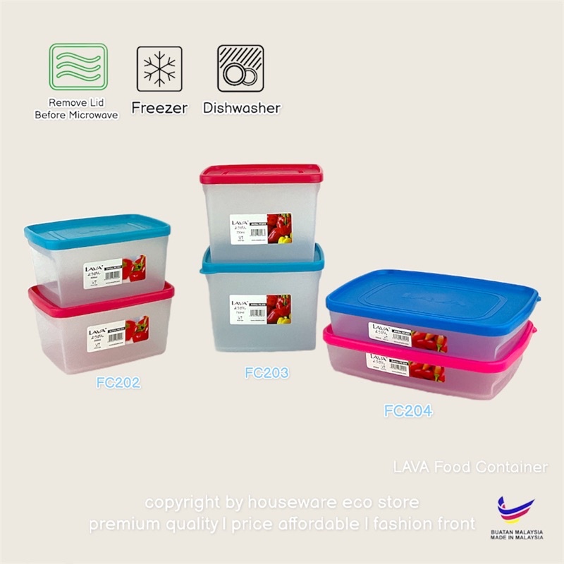 LAVA Small Size Plastic Food Storage Container Lunch Box BPA FREE ...