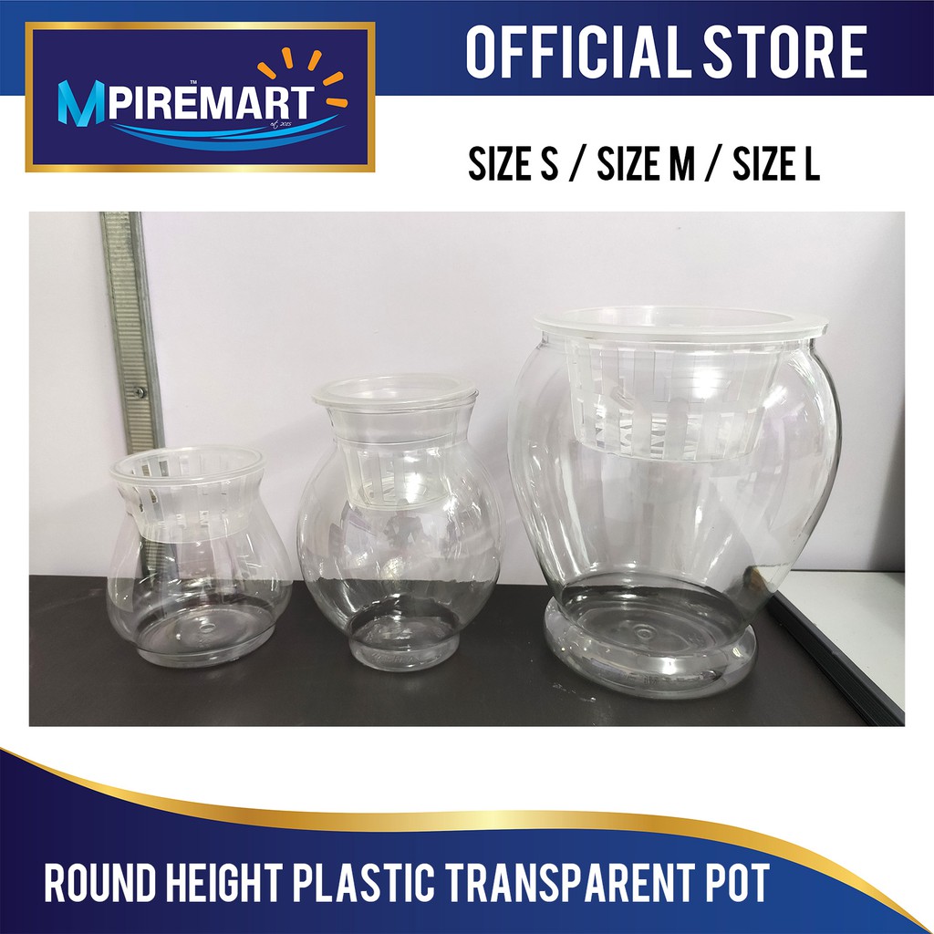 Round Height Plastic Transparent Pot Hygrowpot Aquaponic Style ...