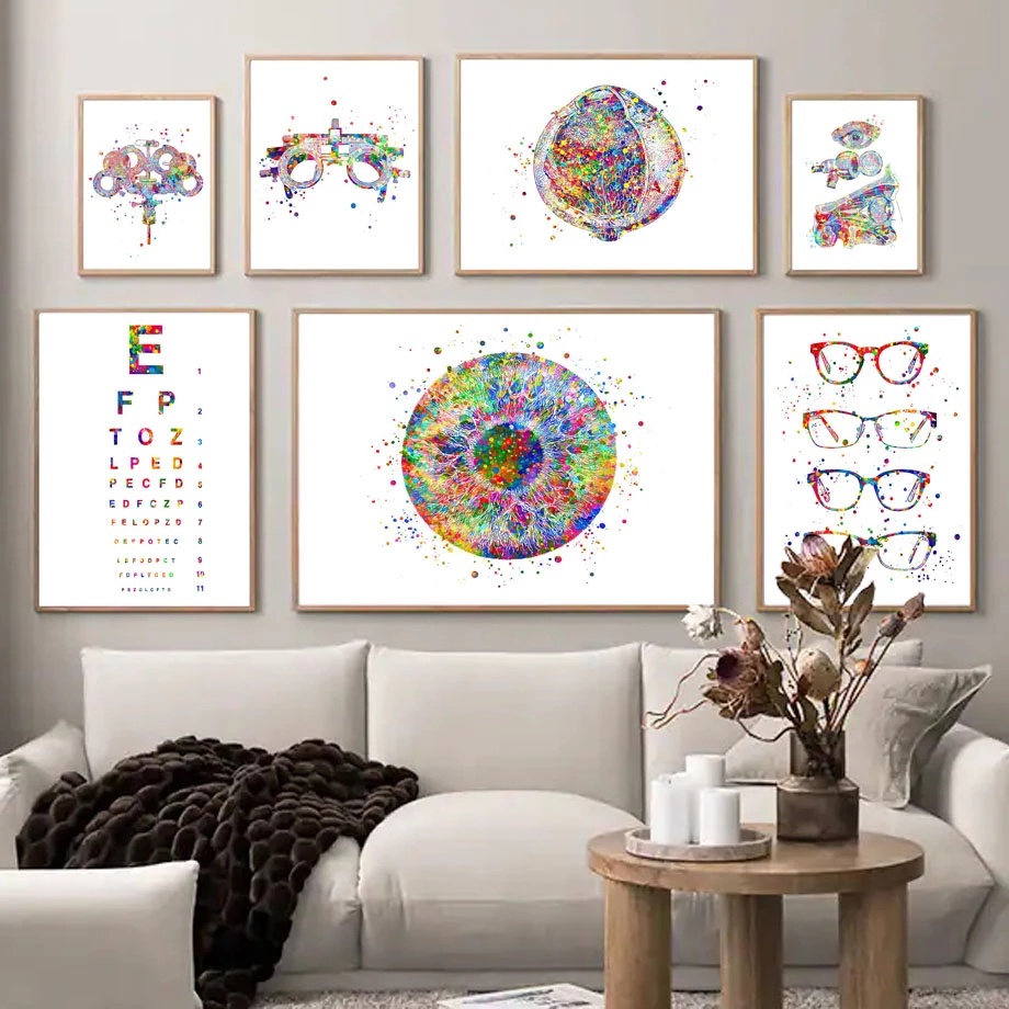 Frameless Vision Optometrist Eye Anatomy Doctor Optician Wall Art ...
