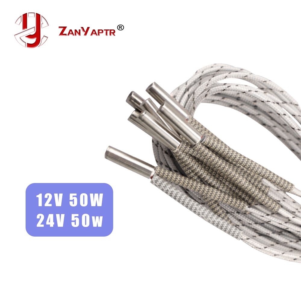 Heating tube 6*20mm 12V 24V 50W Ceramic Cartridge Heater 1M 2M Reprap ...
