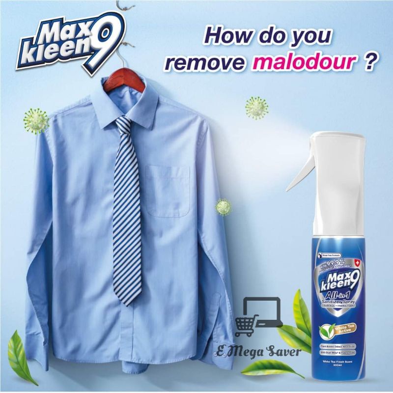 Maxkleen 9 All in 1 Sanitizer Spray 300ml (10.14fl oz) | Shopee Malaysia