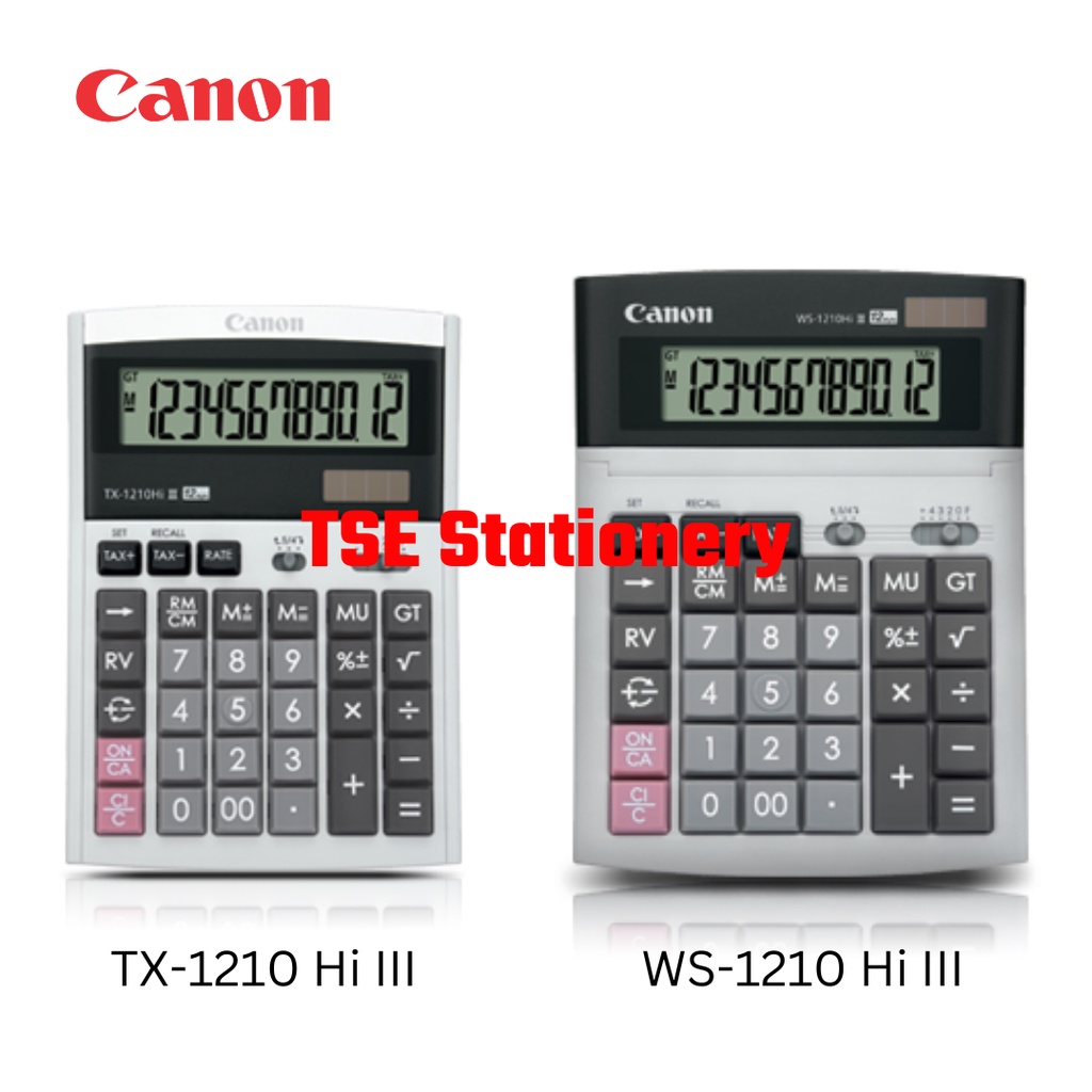 *Original* Canon Calculator WS1210 Hi III (12 Digits) WS-1210HI III WS ...