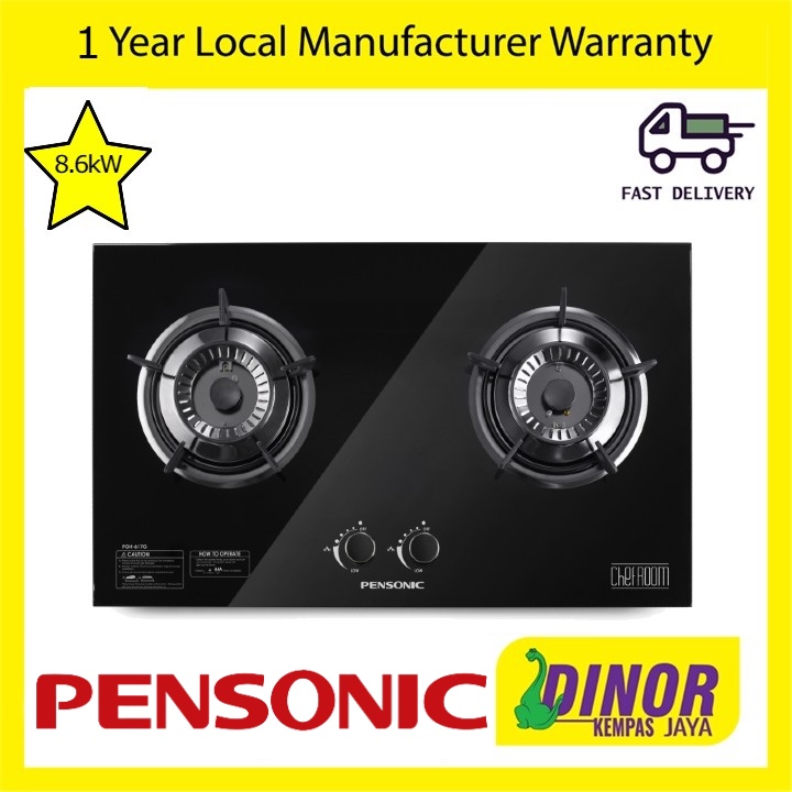 Pensonic 2 Burner Tempered Glass Built-In Hob PGH-617G PGH617G | Shopee ...
