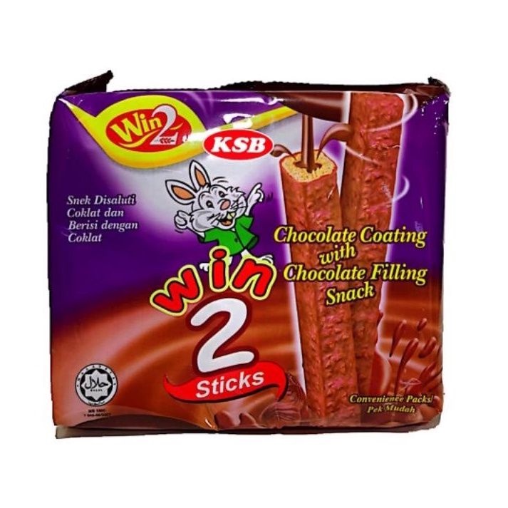 WIN2 CHOCOLATE COATING WITH CHOCOLATE FILLING SNACK 100G (10pkt ...