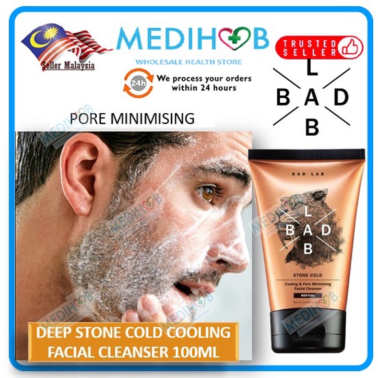 BAD LAB [STONE COLD] Cooling & Pore Minimising Facial Cleanser 100ml ...
