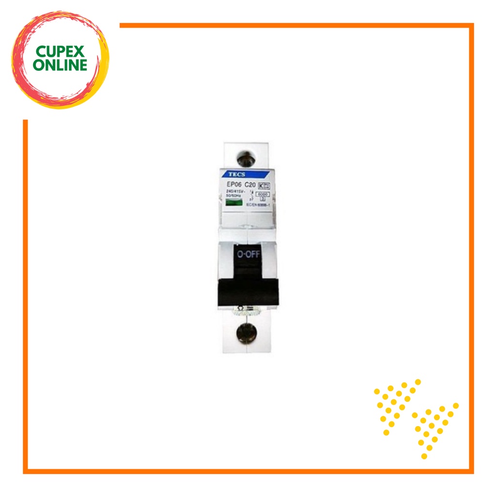 TERASAKI EP Series MCB C Curve 6kA 1P/2P 6A 10A 16A 20A 32A 40A (cupex) | Shopee Malaysia