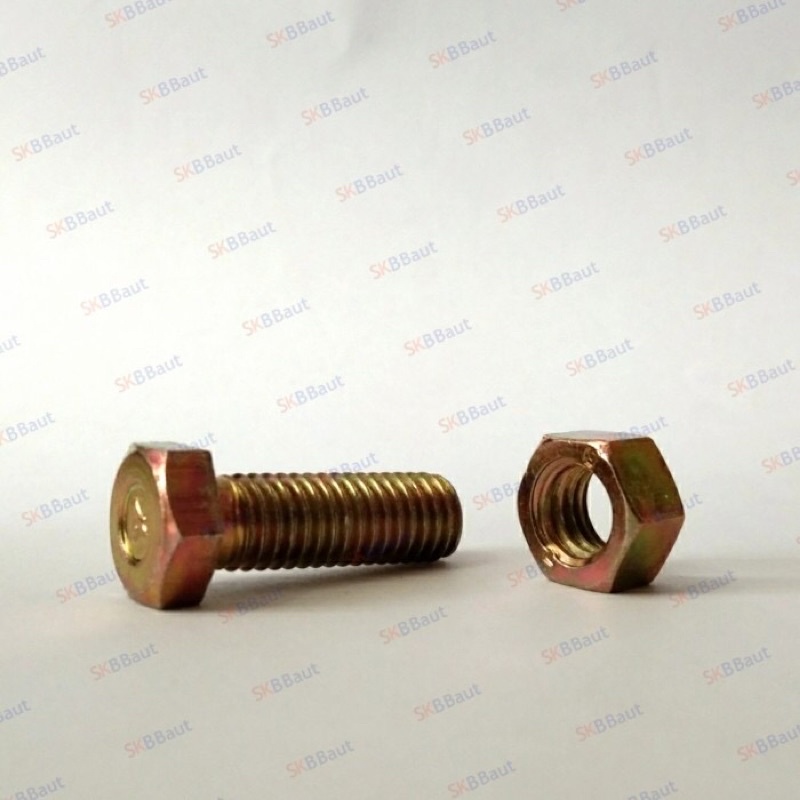 Yellow Nut Bolt/Fine Bolt M8x25mm | Shopee Malaysia
