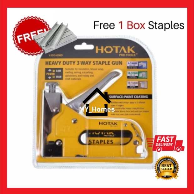 HOTAK Heavy Duty 3 Way Staple Gun and Hotak Staples [ Free Staples ...
