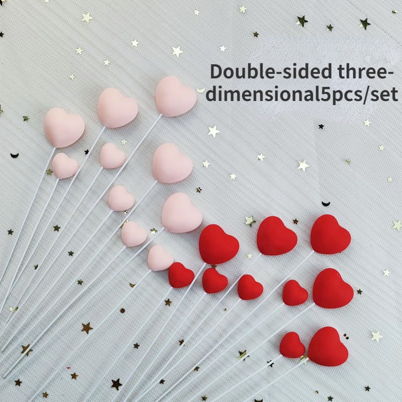 3D three-dimensional love cake decoration ornaments pink love birthday ...