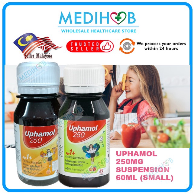 Uphamol 250 Children Suspension (60ml/100ml) Fruity & Orange | Shopee ...