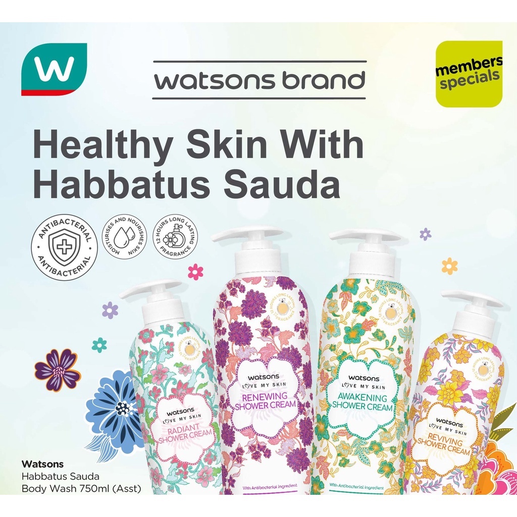 Watsons Love My Skin Shower Cream 750ml / Awakening / Renewing ...
