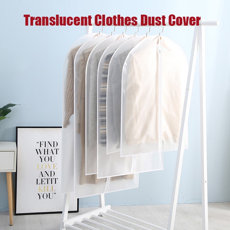 Translucent Clothes Dust Cover / Fur Coat Dress Suit Hanging Storage ...