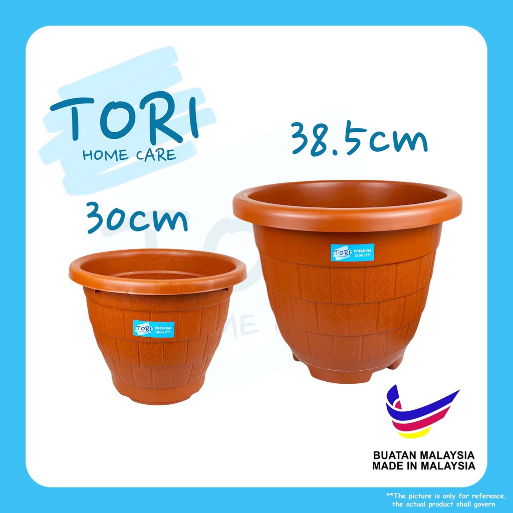 TORI HOME 38.5cm 30cm Big Flower Pot | Large Flower Pot | Pasu Bunga ...