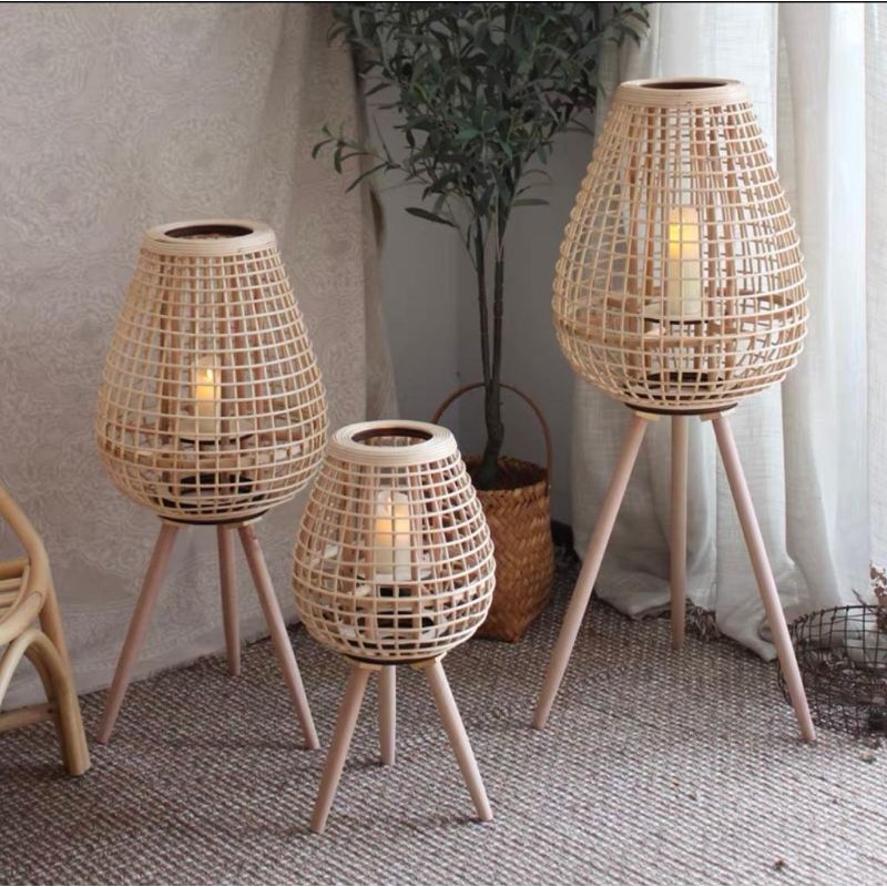 rotan floor-to-ceiling wind lamp with legs candlestick garden ...