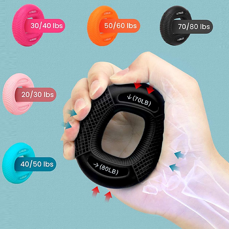 Silicone Adjustable Hand Grip Gripping Ring Finger Forearm Trainer ...