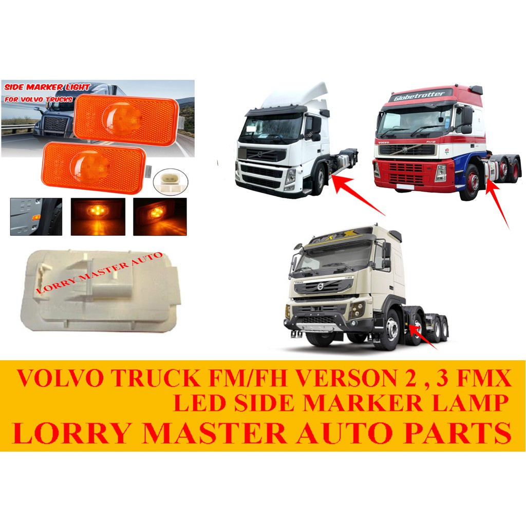 LED SIDE MARKER LAMP VOLVO TRUCK FM/FH VERSON 2,3 FMX | Shopee Malaysia
