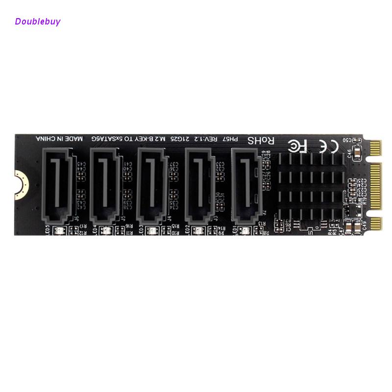 Doublebuy PCIE SATA Card M.2 B-Key Sata to 5 Ports SATA 3 6G SSD ...