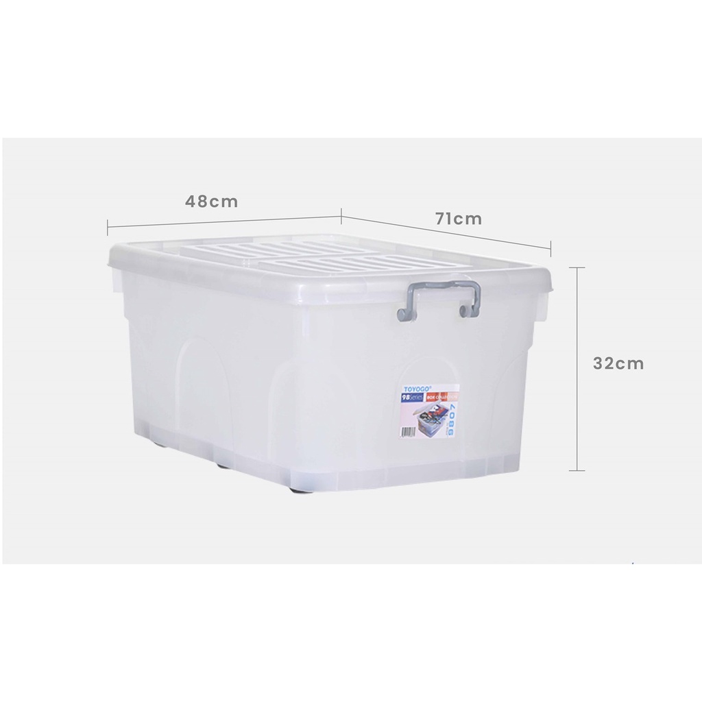 Toyogo 66 Lit Storage Box Container with Wheel and Cover/Kotak Simpana ...