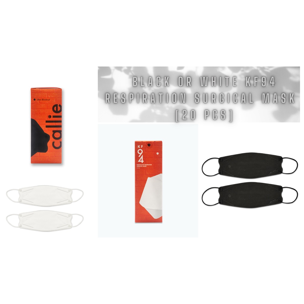 Callie KF94 Respiration Surgical Mask - black / White [ 20 pcs/box ...