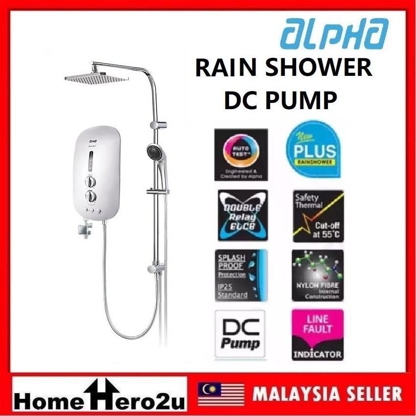Alpha SMART 18I PLUS Inverter DC Pump Water Heater with White Rain ...