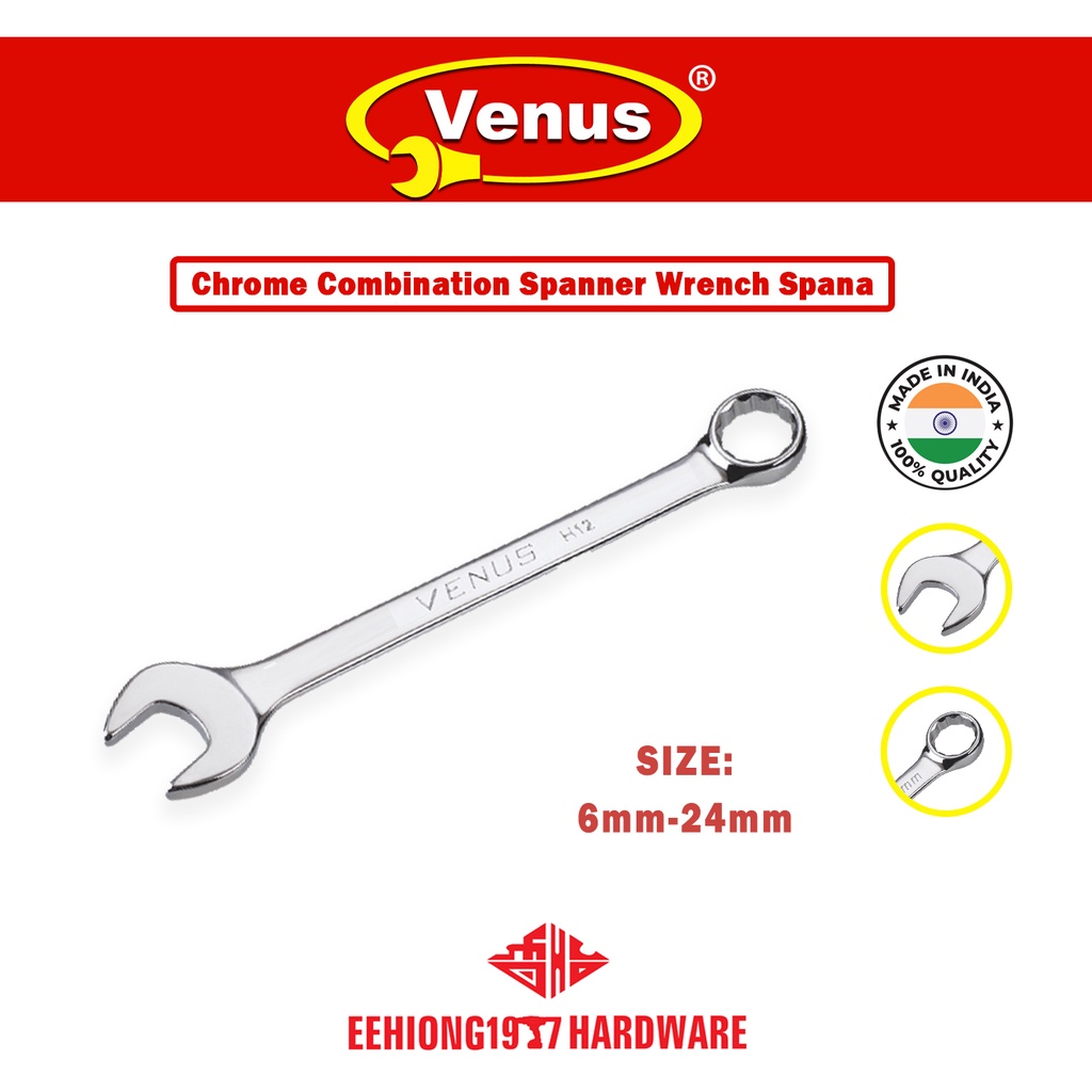 VENUS 6-24mm Chrome Combination Spanner Wrench Spana 6-24 mm | Shopee ...